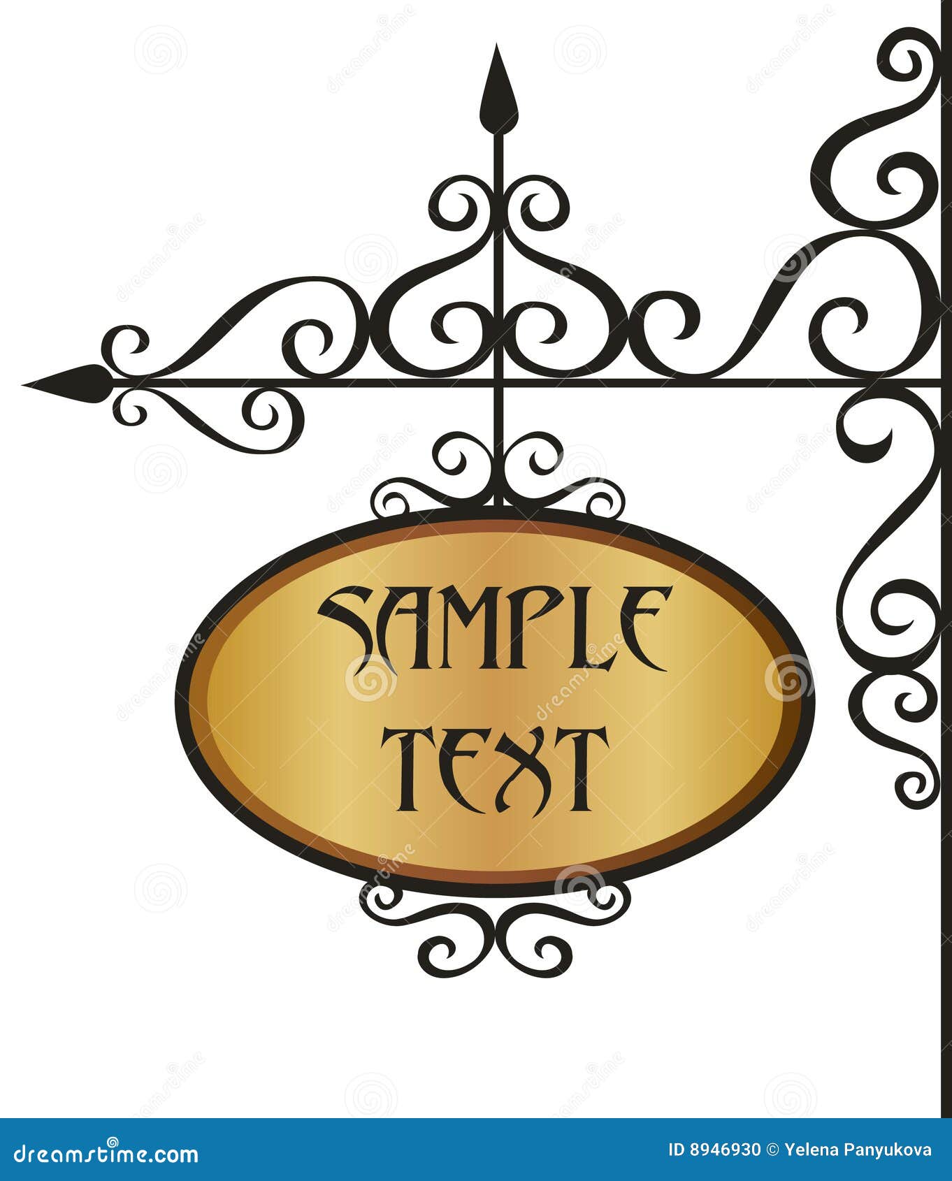 Iron sign bracket stock vector. Illustration of scroll - 8946930