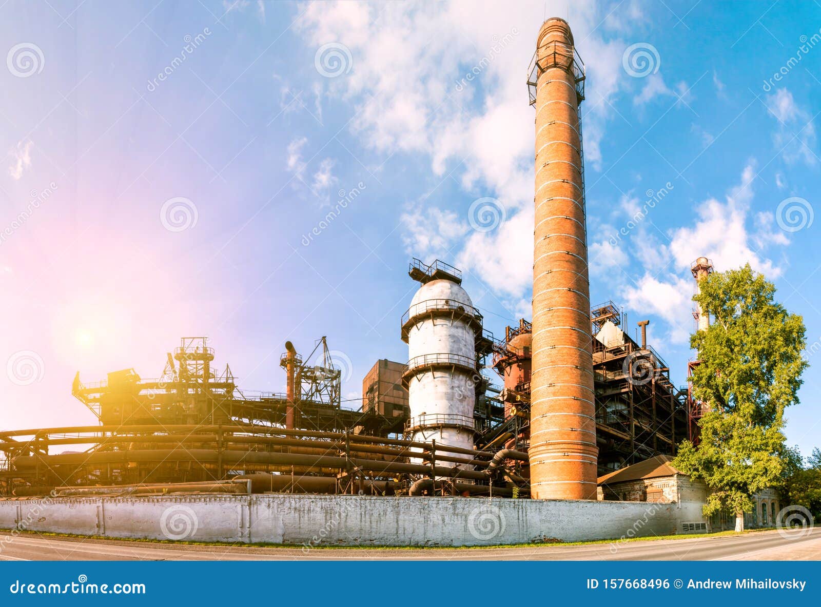 Iron Smelter Factory in the Rays of the Evening Sun Stock Photo - Image ...