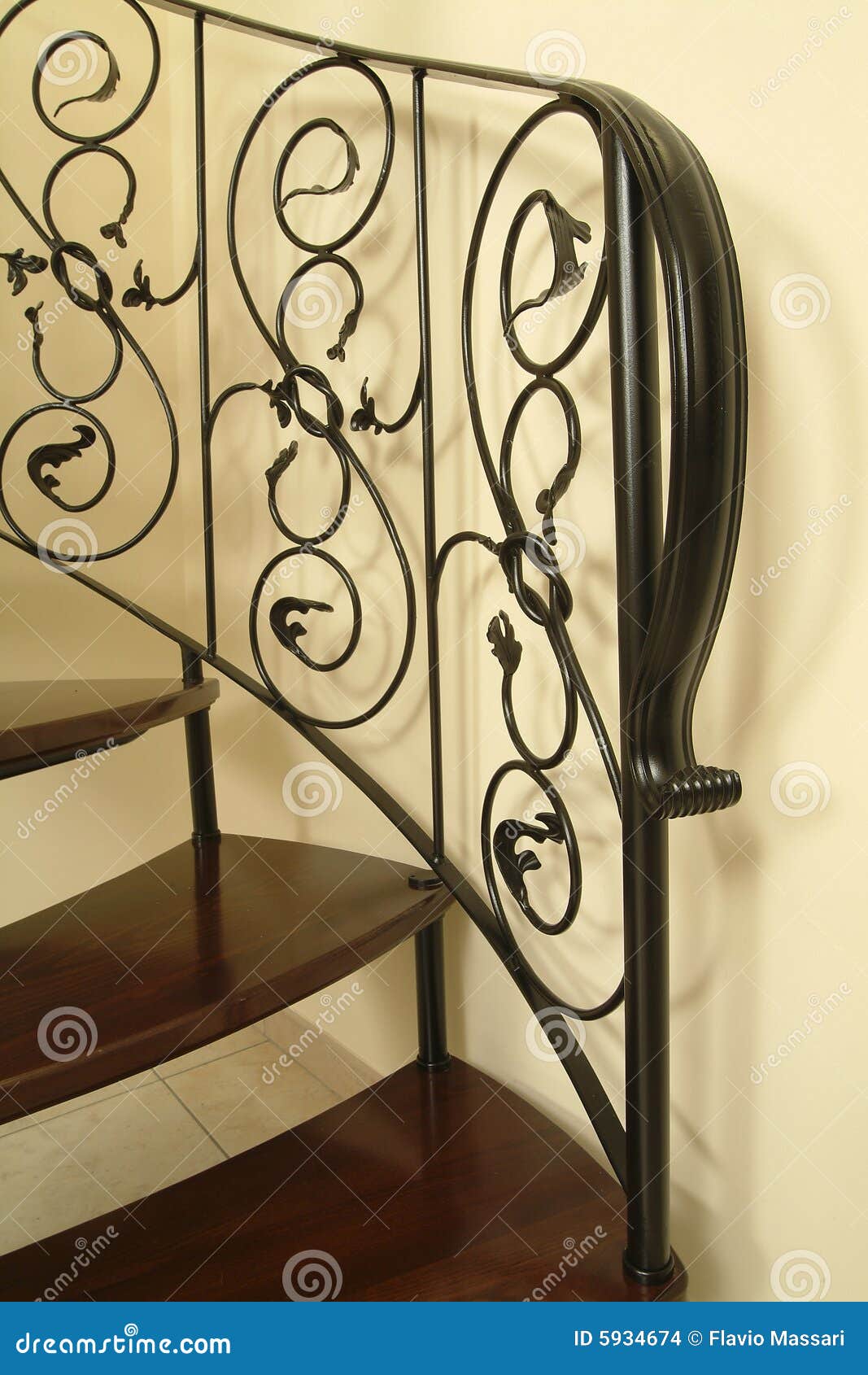 Iron snail stair stock photo. Image of house, iron, domestic - 5934674