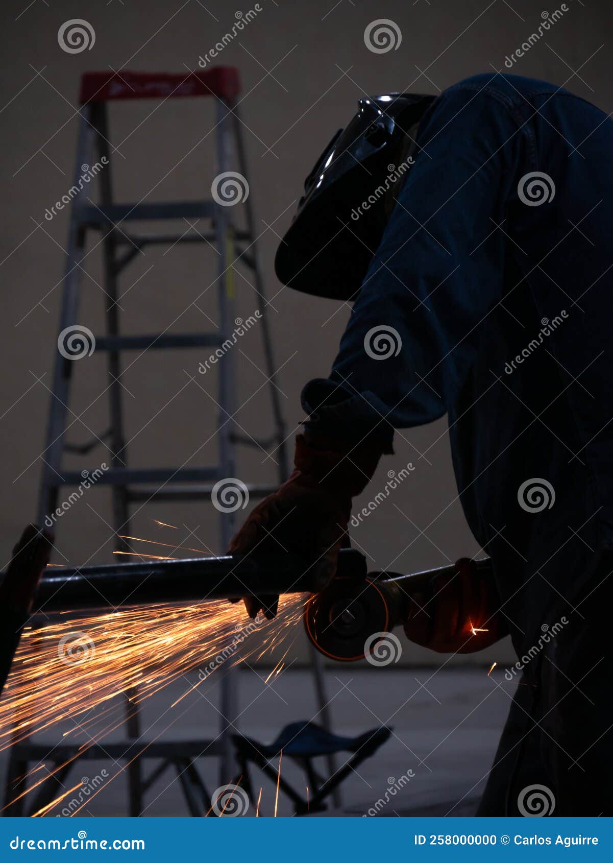Iron Soldering, Man Working on Iron Soldering, Welding Sparks Stock ...