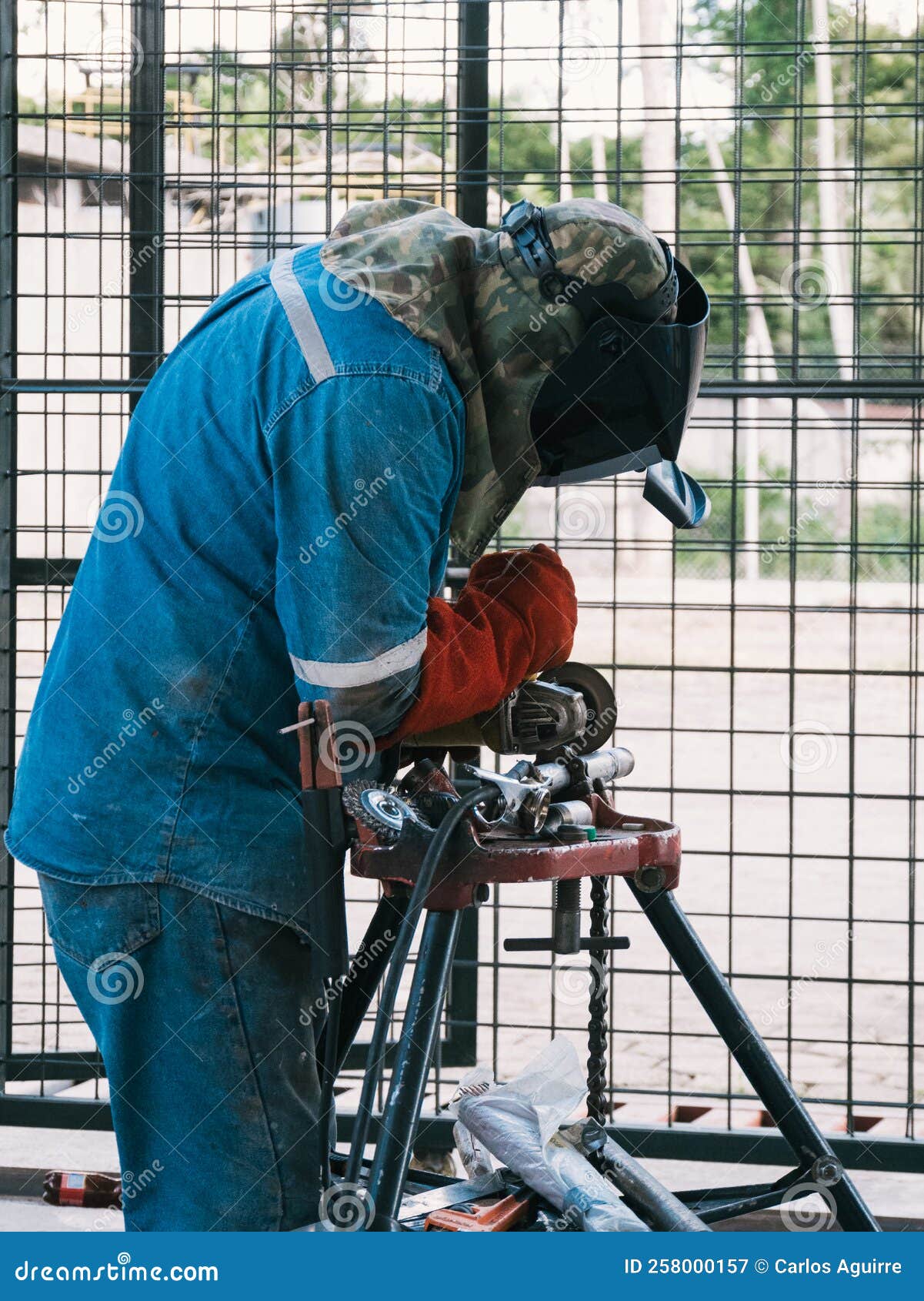 Iron Soldering, Man Working on Iron Soldering, Welding Sparks Stock ...