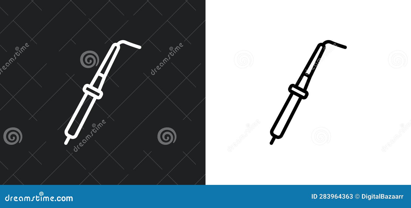 Iron Soldering Outline Icon in White and Black Colors. Iron Soldering ...