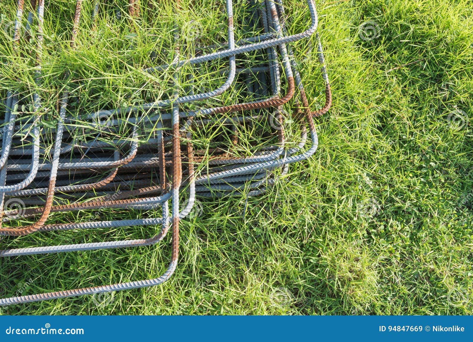 Iron stack on the grass. stock image. Image of construct - 94847669