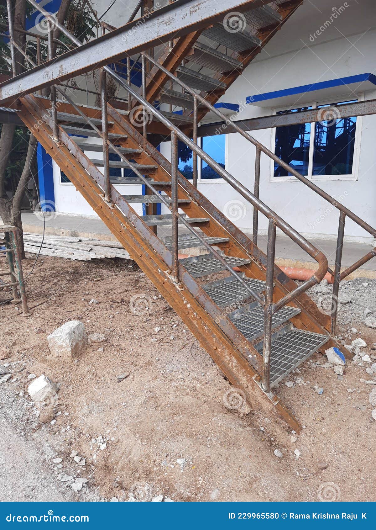 Iron staircase or steps stock photo. Image of view, asphalt - 229965580