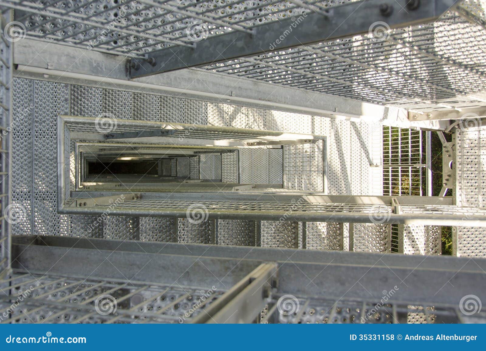 Iron Stairs Seen from Above Stock Photo - Image of surface, safety ...