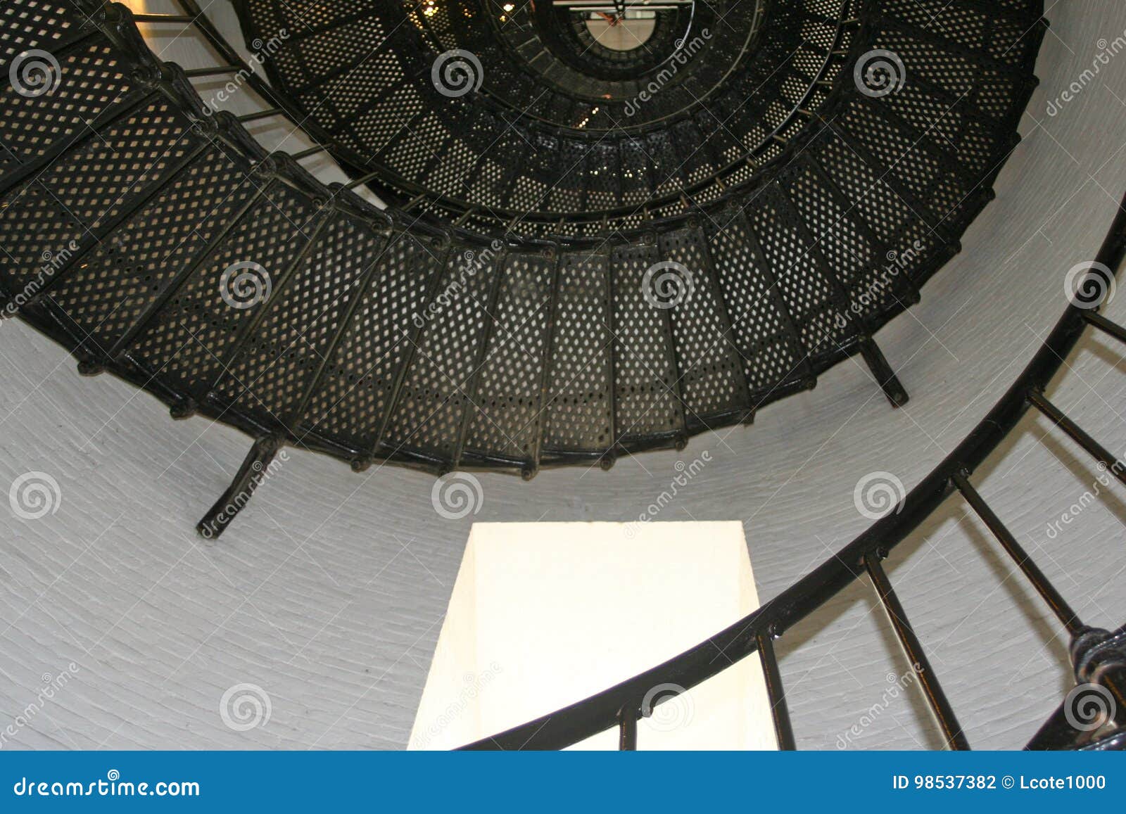 Iron Stairwell Inside Lighthouse Stock Photo - Image of concrete ...