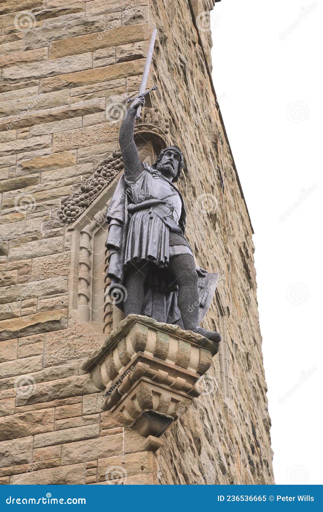Iron Statue of William Wallace on the Wallace Monument Stock Image ...