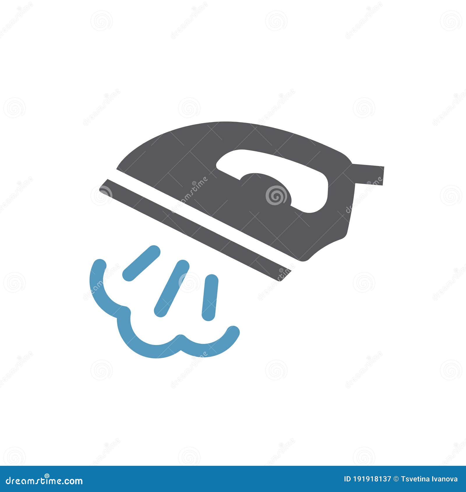 Iron with Steam Black Vector Icon. Ironing Service Simple Stock Vector ...