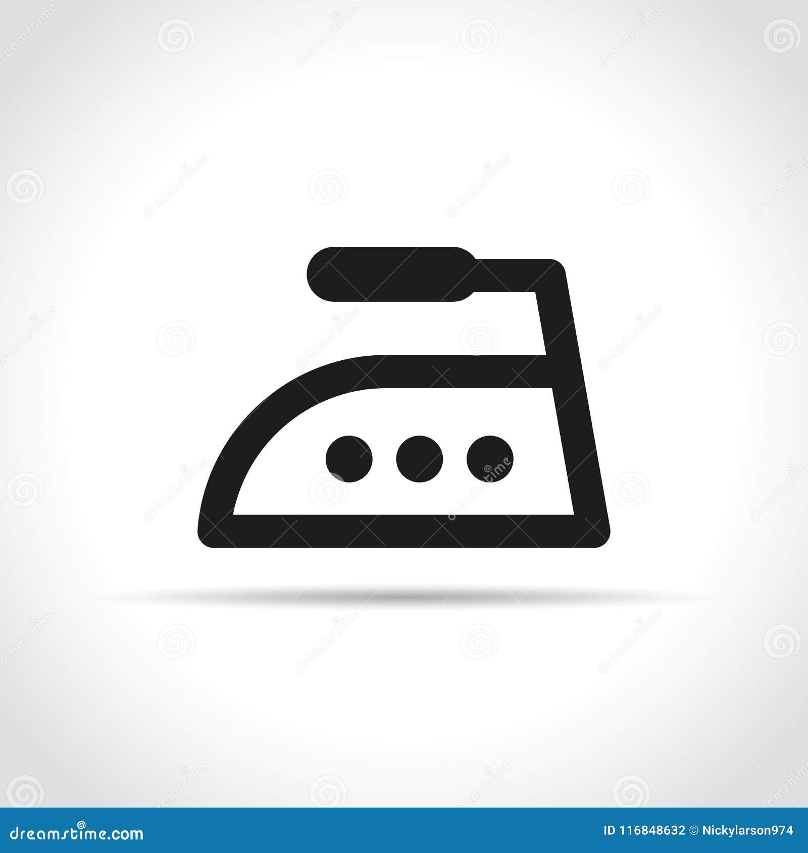 Iron Steam Icon on White Background Stock Vector - Illustration of flat ...