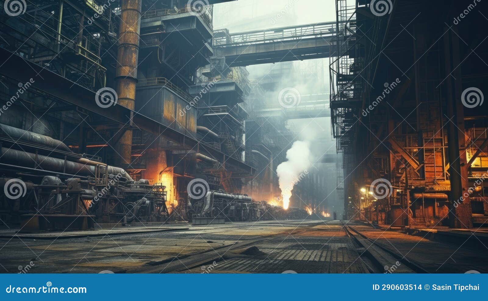 Iron and Steel Making Factory Stock Illustration - Illustration of ...