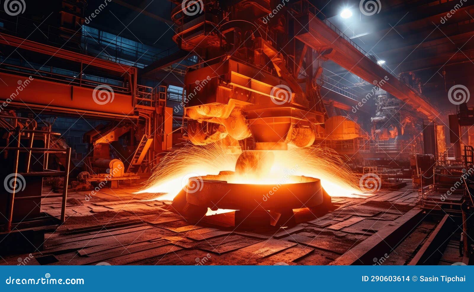 Steel Making Sign On Blue Background Vector Illustration ...