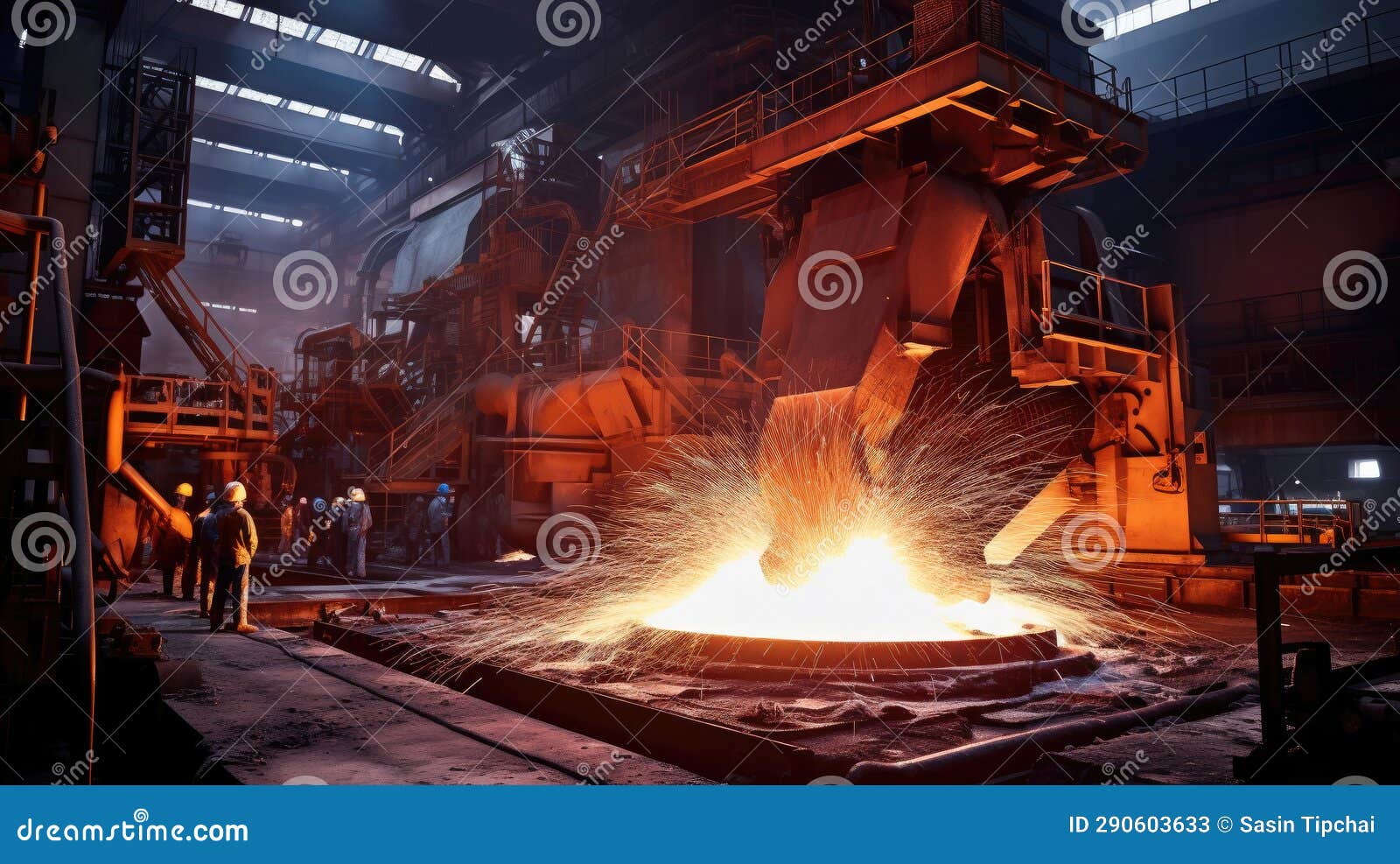 Iron and Steel Making Factory Stock Illustration - Illustration of ...