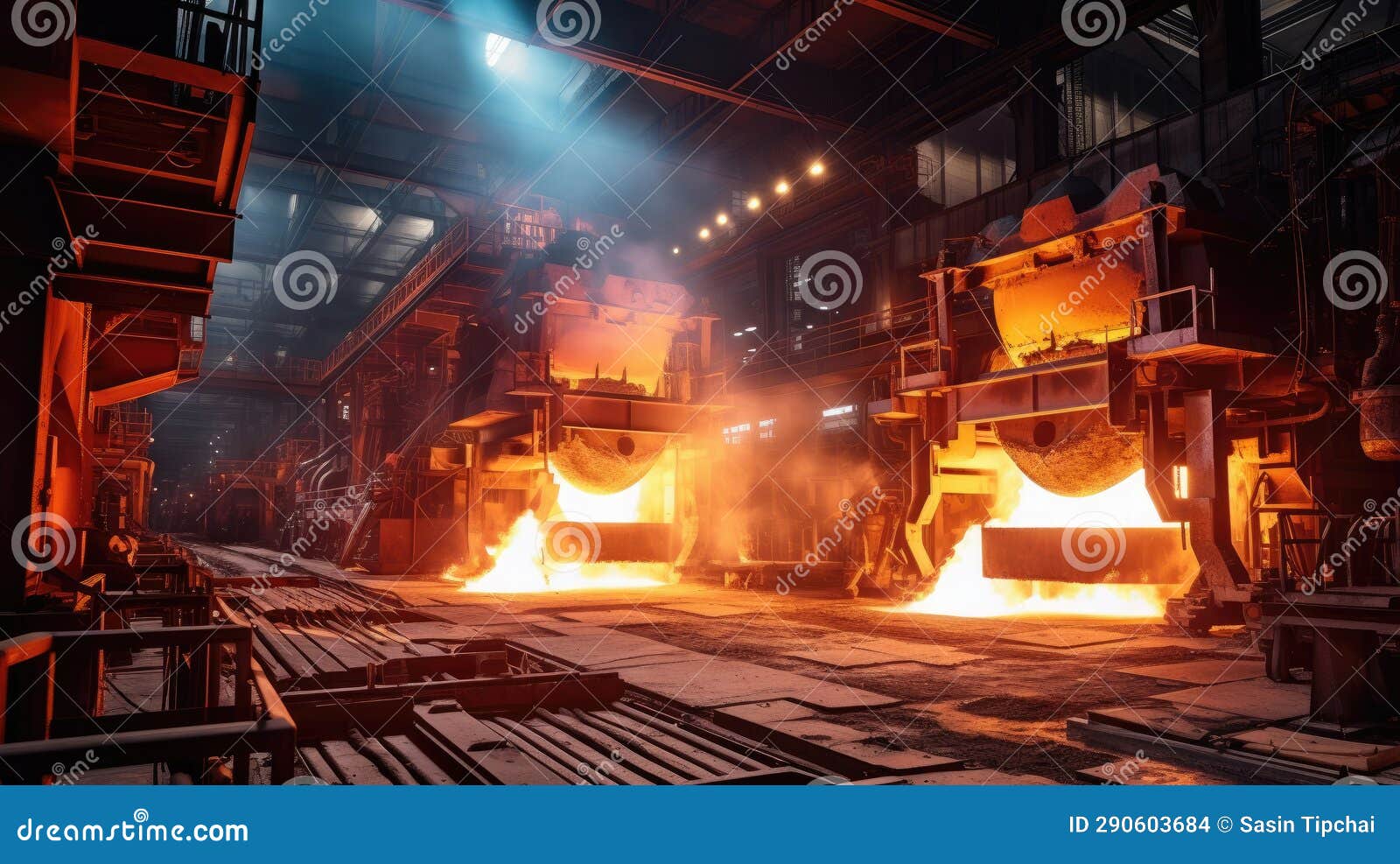 Iron and Steel Making Factory Stock Illustration - Illustration of ...