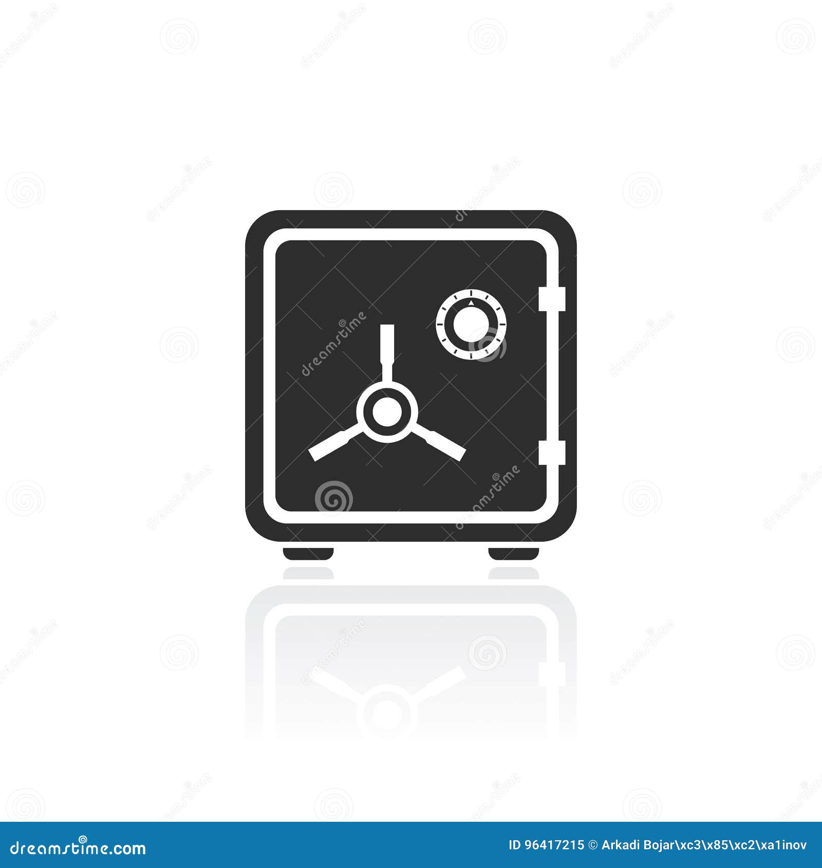 Iron Strong Box Vector Icon Stock Vector - Illustration of bank, flat ...