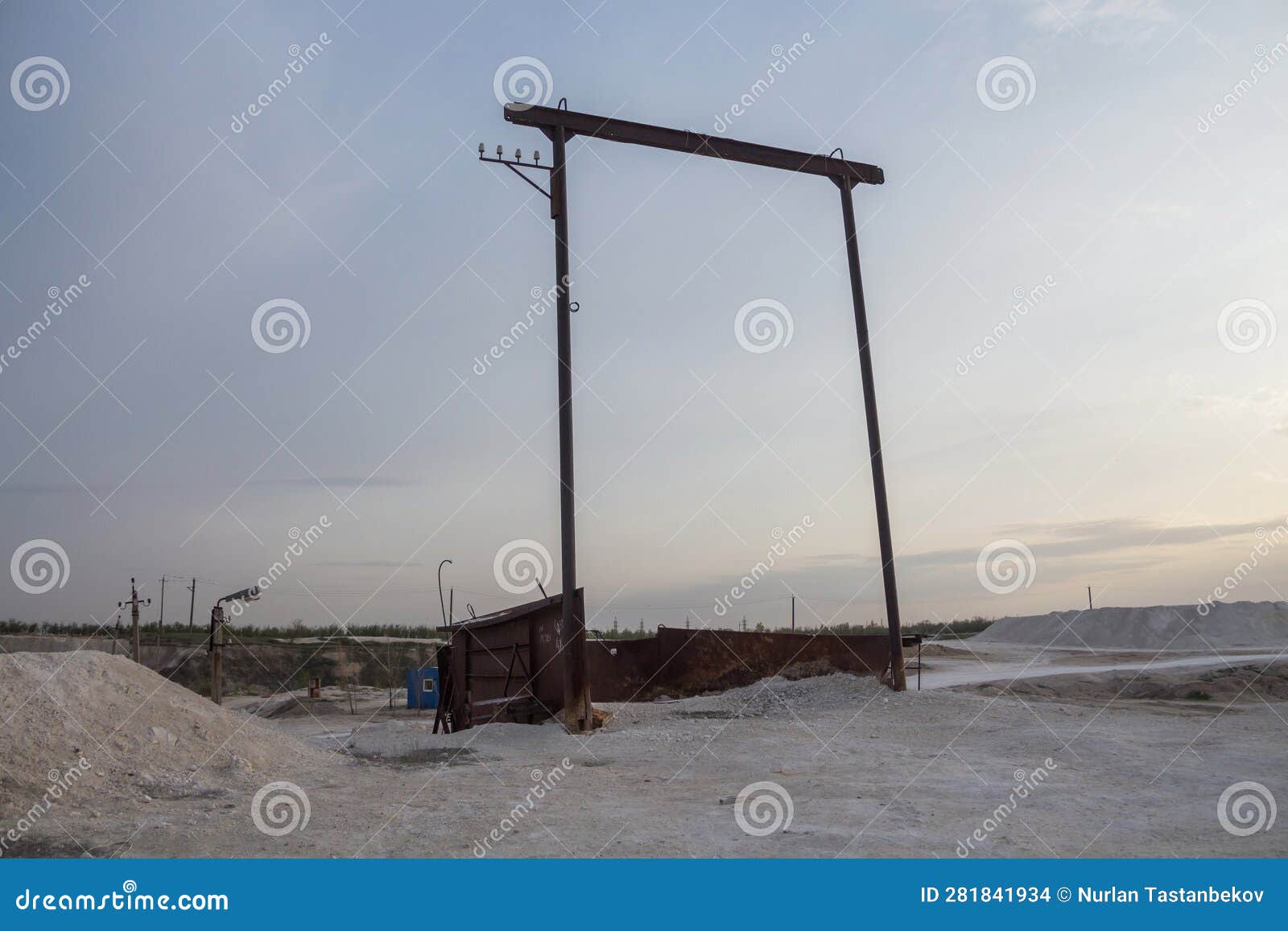 Iron Structure in the Form of a High Gate on a Lime Quarry. Stock Photo ...