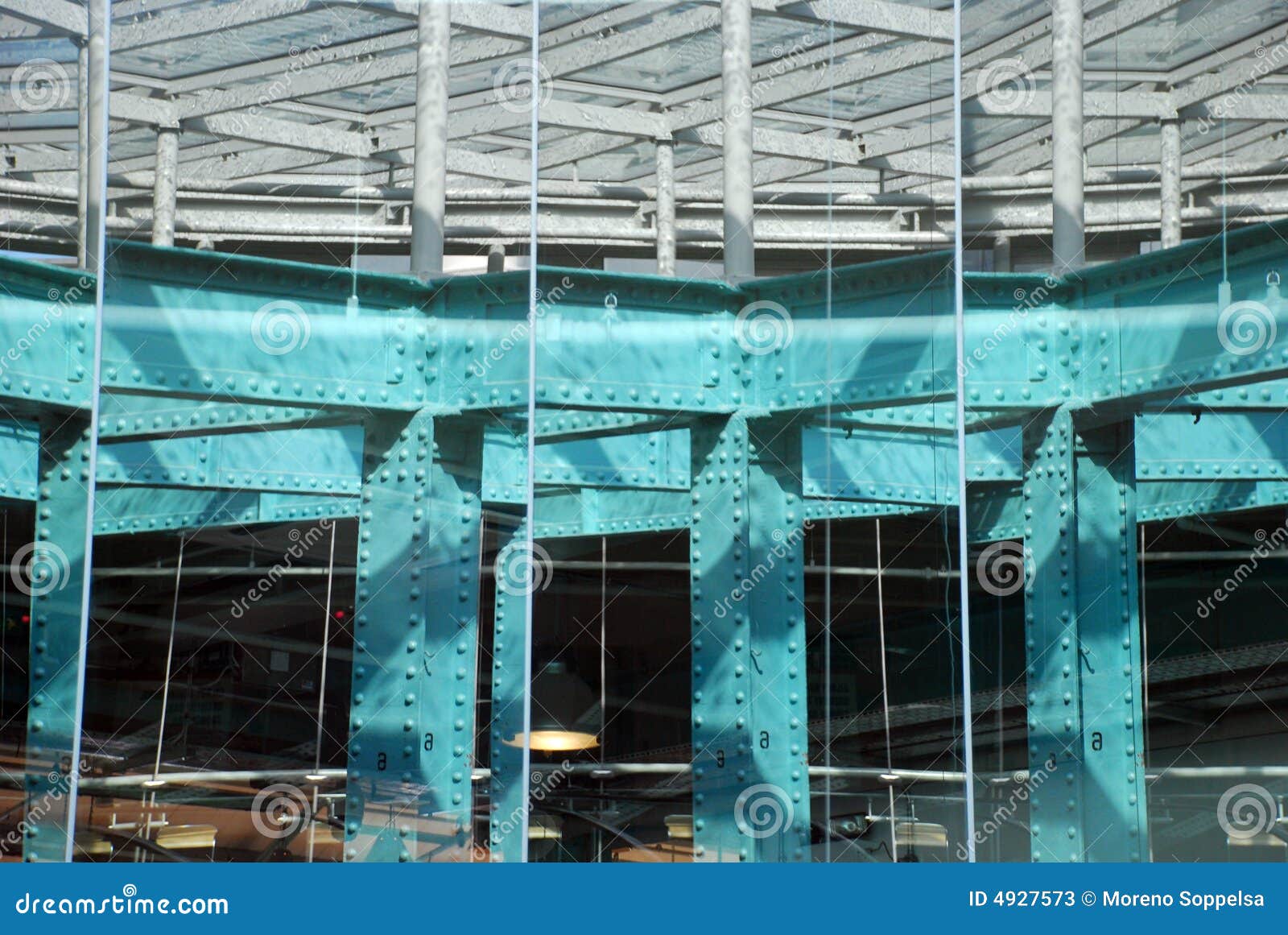 Iron support beams stock image. Image of blue, architecture - 4927573