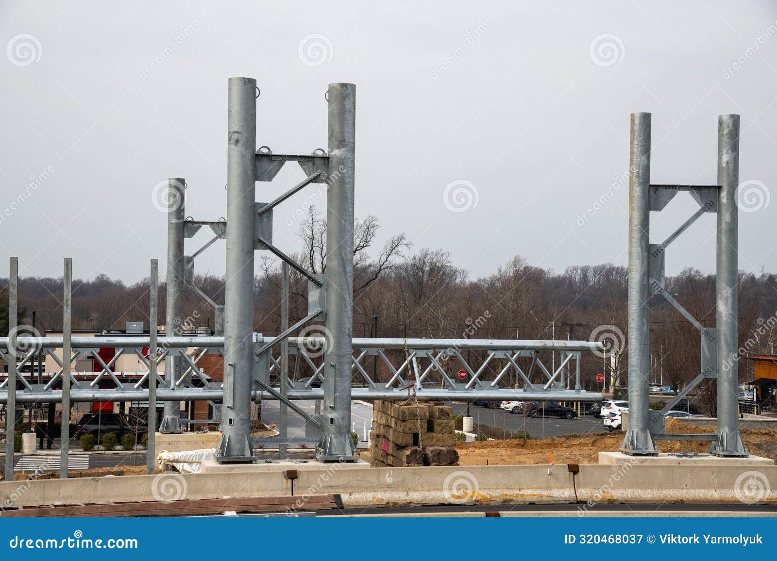 Iron Supports for the New Bridge Stock Image - Image of bolt, beam ...