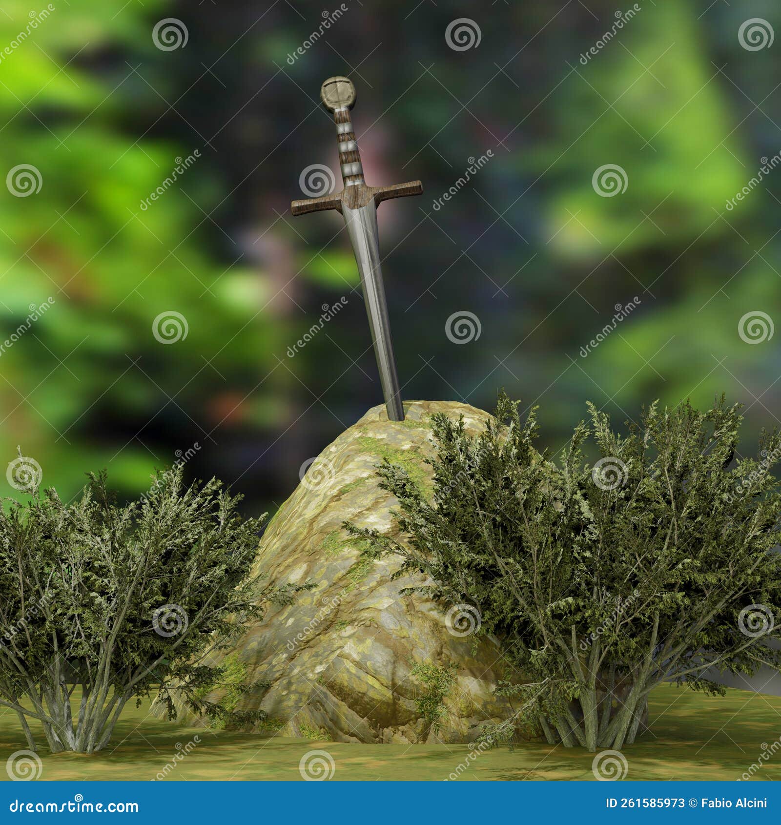 Iron sword in a rock stock illustration. Illustration of rock - 261585973