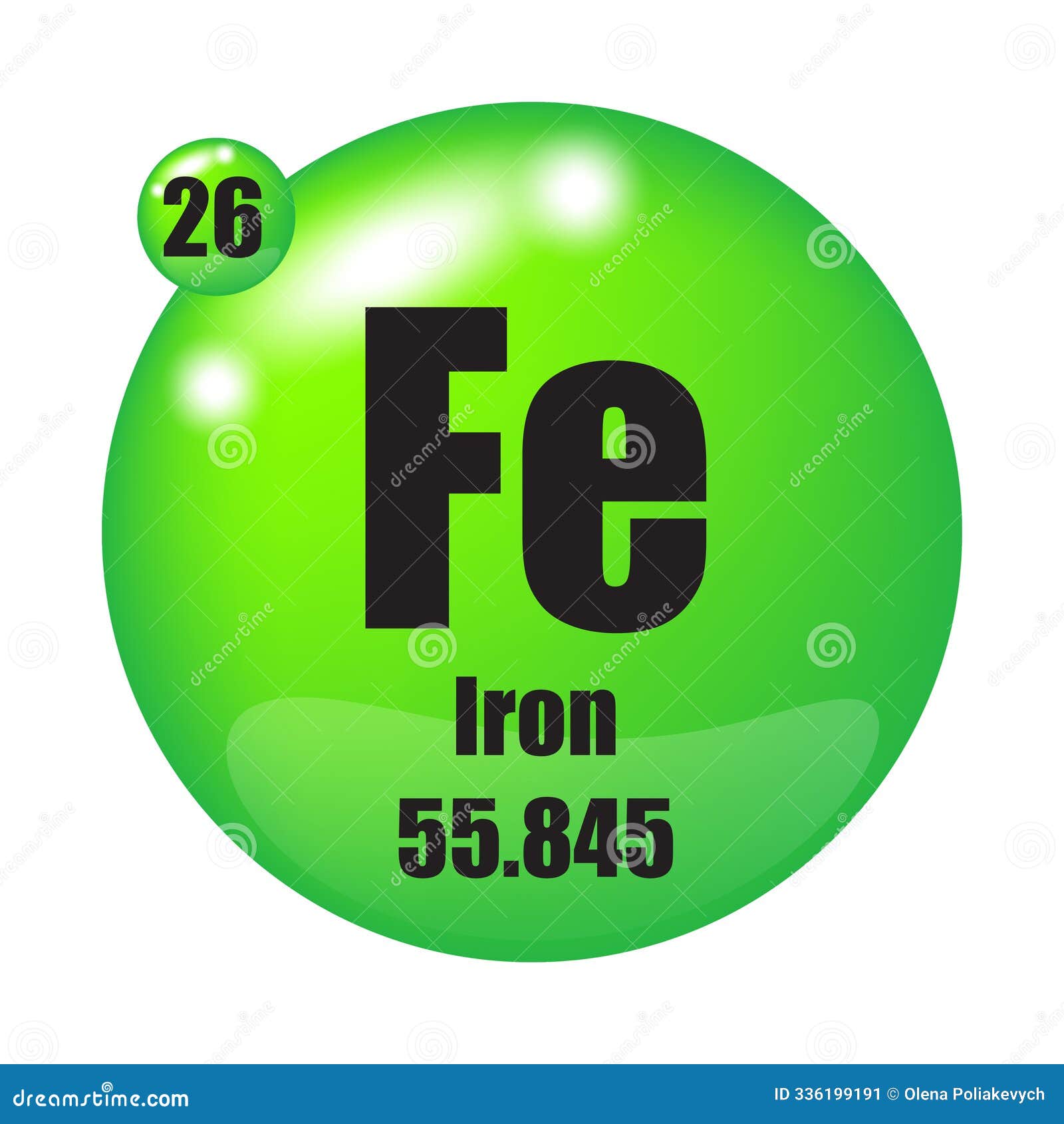 Iron Symbol. Chemical Element Of The Periodic Table. Vector Stock ...