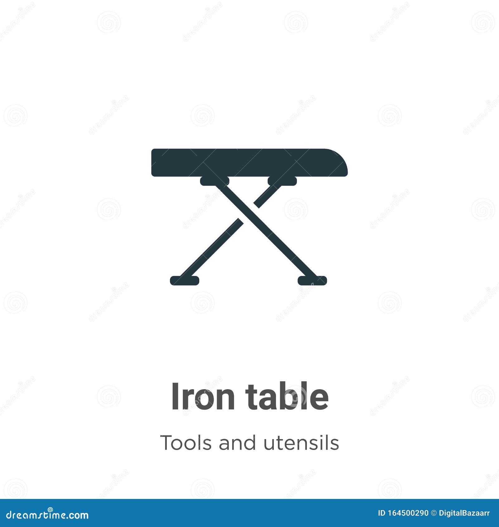 Iron Table Vector Icon on White Background. Flat Vector Iron Table Icon ...