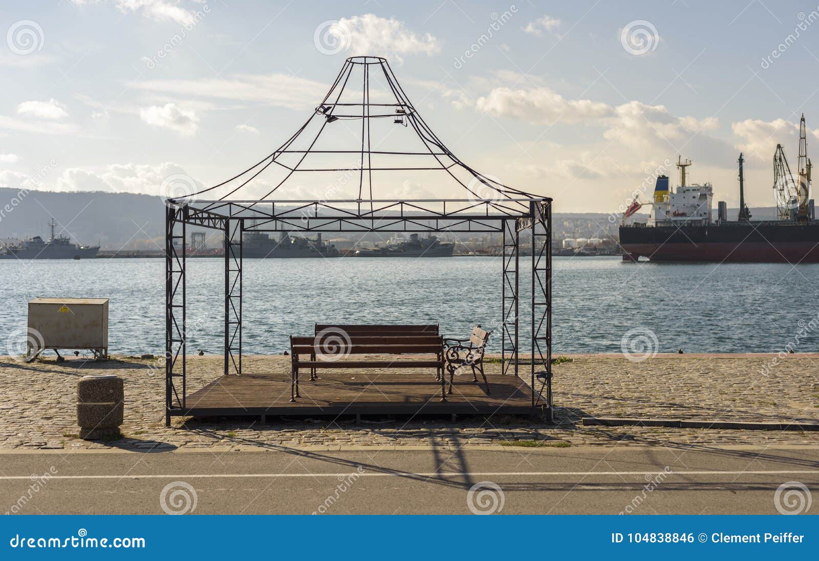 Iron Tent on the Varna`s Dock Stock Photo - Image of deck, sunrise ...
