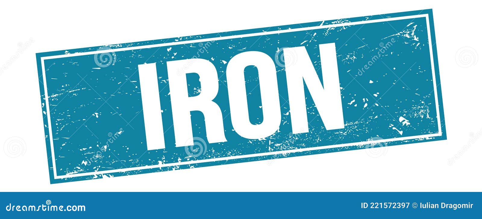IRON Text on Blue Grungy Rectangle Stamp Stock Illustration ...