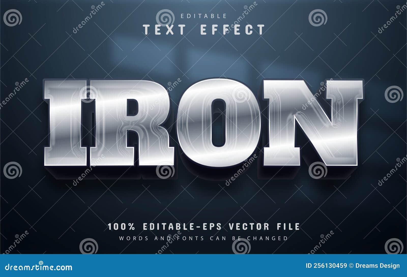 Iron Text, Silver Style Text Effect Editable Stock Vector ...