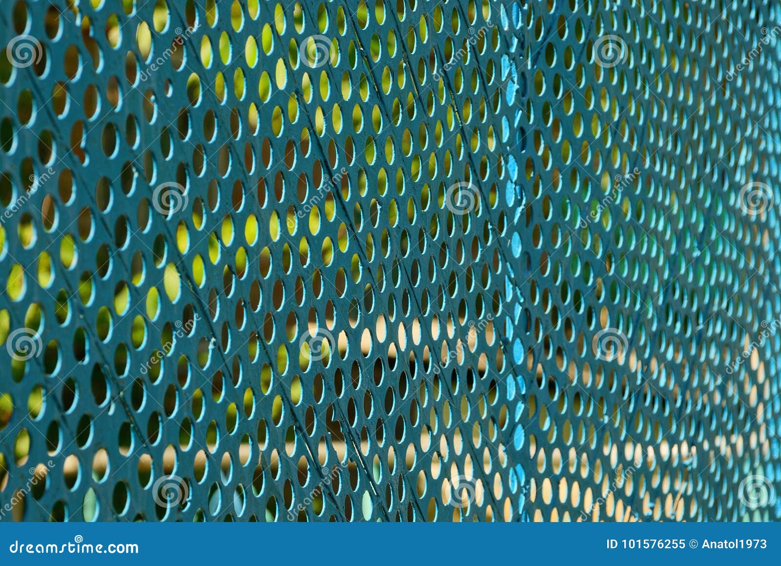 Iron Texture from an Old Blue Grid of Fencing Stock Image - Image of ...