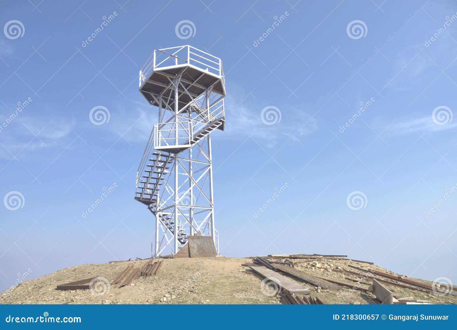 Iron View Tower on the Hilltop Stock Image - Image of line, iron: 218300657