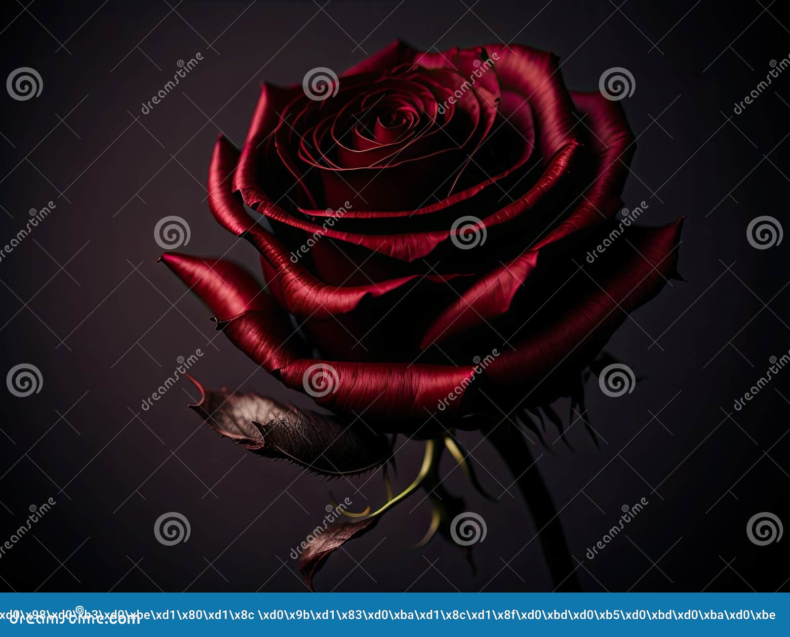 Iron Vintage Classic Deep Red Rose Close Up. Ai Generative Stock ...