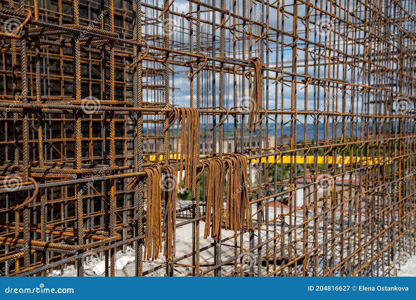 Iron wall reinforcement stock image. Image of strong - 204816627