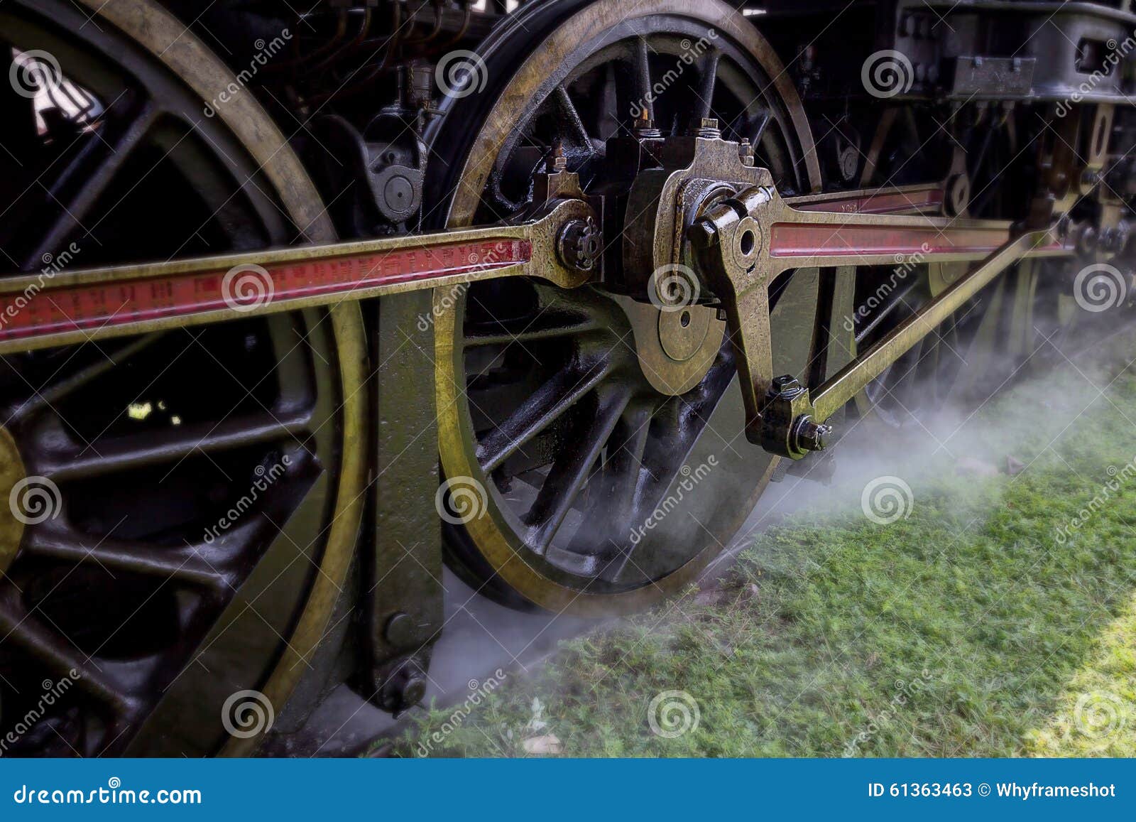 Iron Wheels of Stream Engine Locomotive Train in Station Stock Image ...