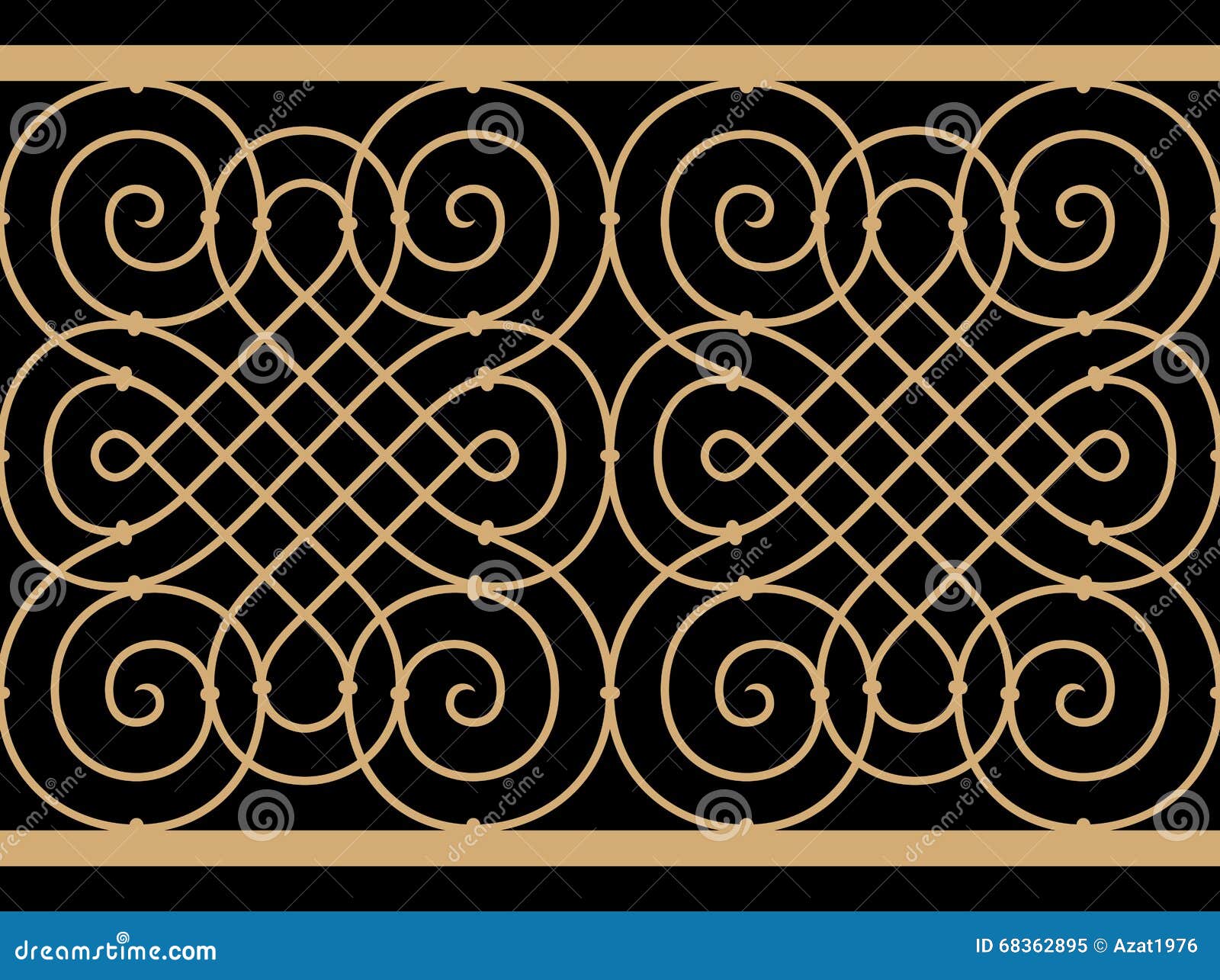 Iron Work Seamless Border stock vector. Illustration of border - 68362895
