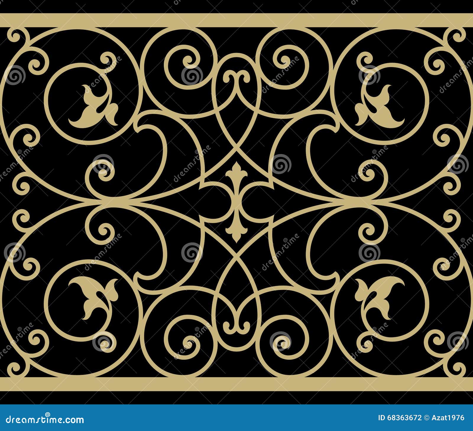 Iron Work Seamless Border stock vector. Illustration of seamless - 68363672