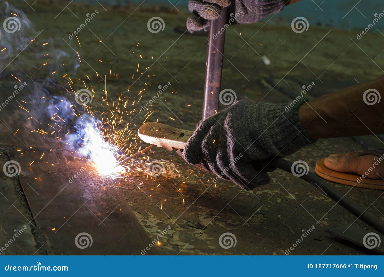 Iron Workers in the Factory Stock Photo - Image of construction, flame ...