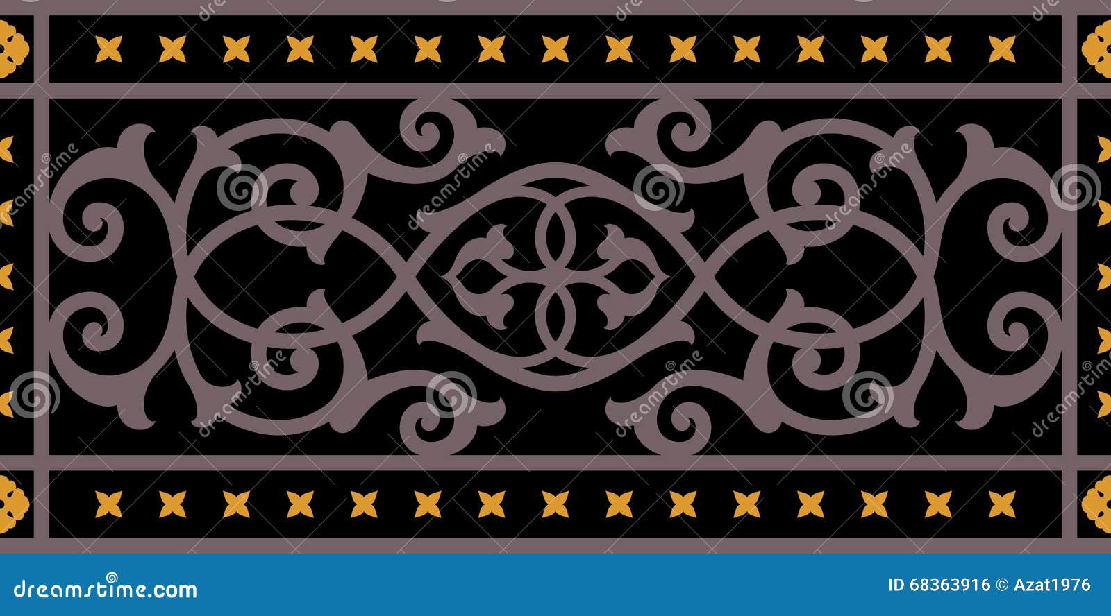 Iron Wrought Seamless Border Stock Illustration - Illustration of ...