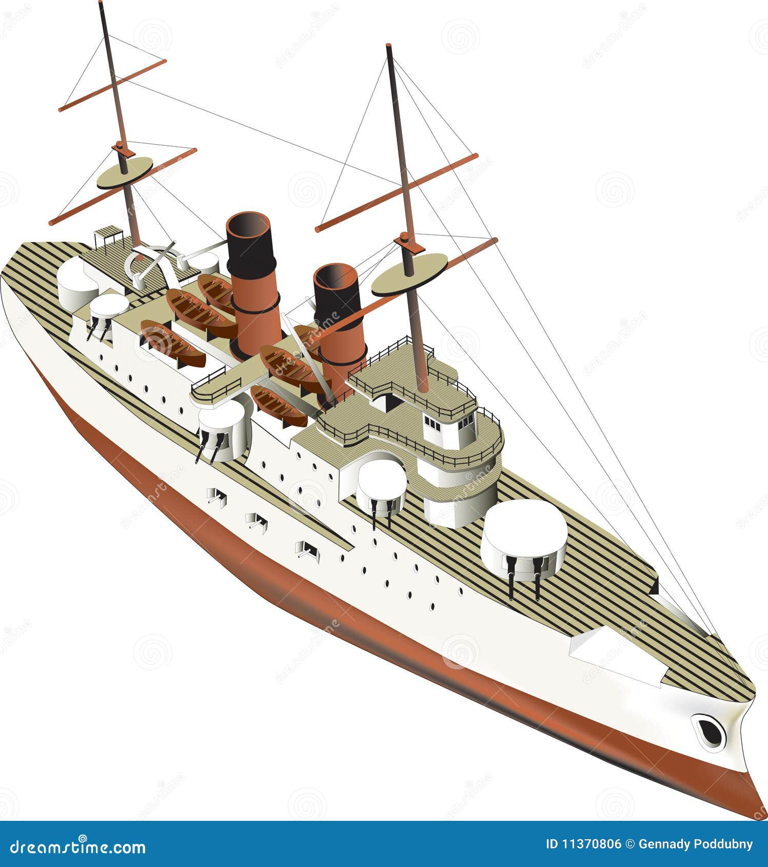 Ironclad stock vector. Illustration of battleship, history - 11370806