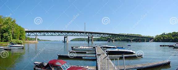 Irondequoit Bay Bridge stock image. Image of panorama - 25015471