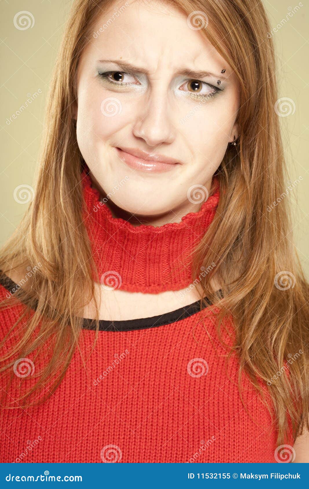 Ironical smile woman stock image. Image of characters - 11532155