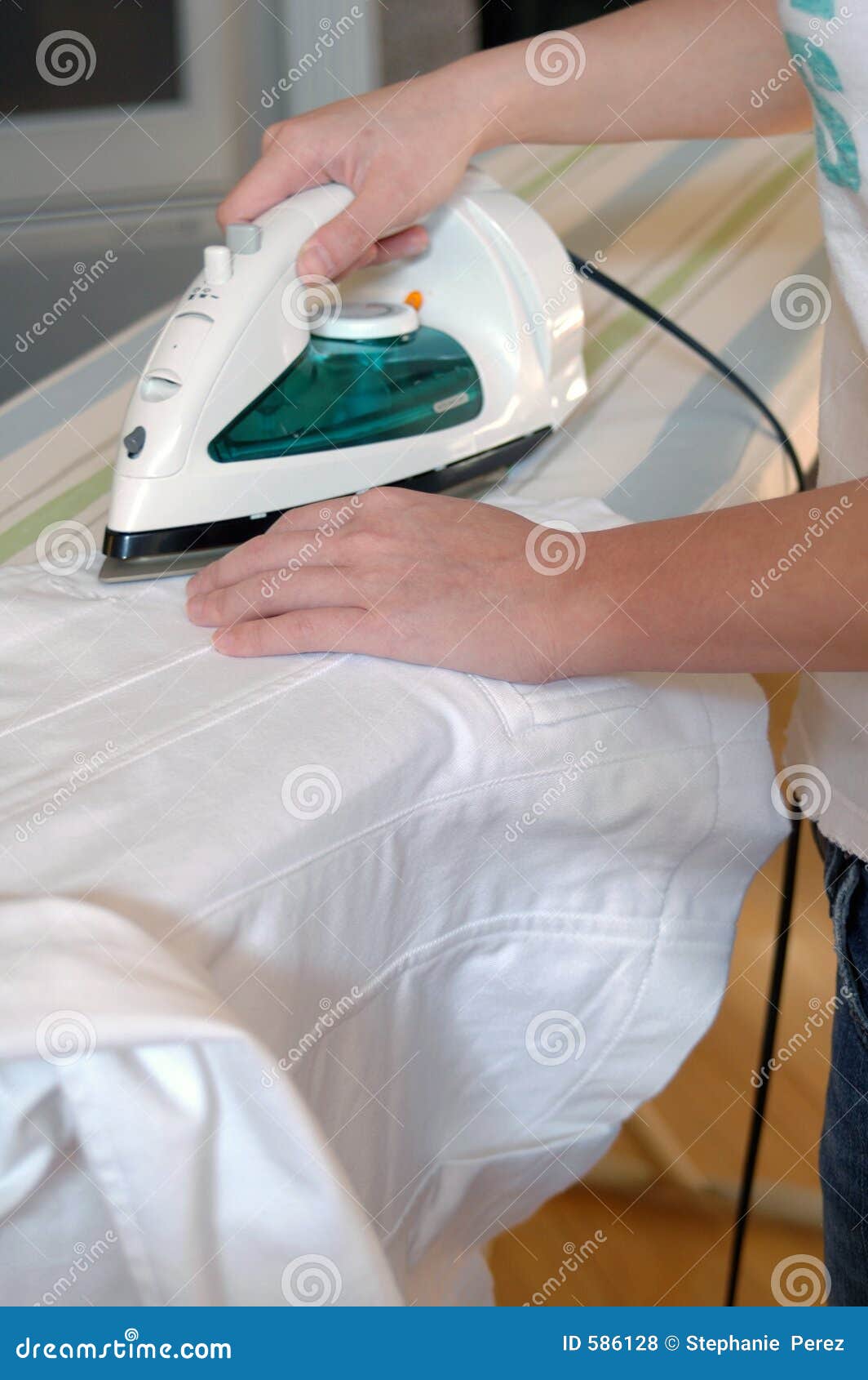 Ironing stock photo. Image of girl, shirt, laundry, ironing - 586128