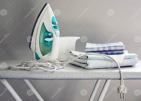 Ironing stock image. Image of ironing, woman, checked - 8121695