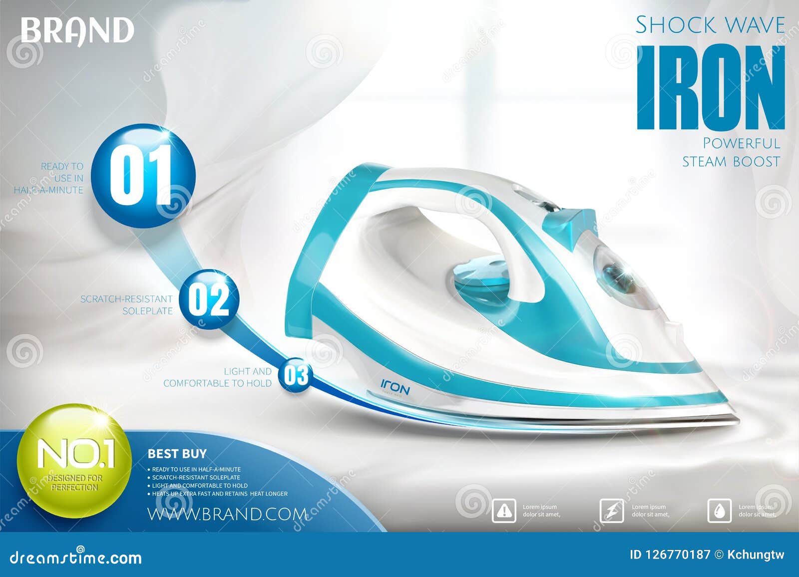 Ironing Advertisement Design Stock Vector - Illustration of domestic ...