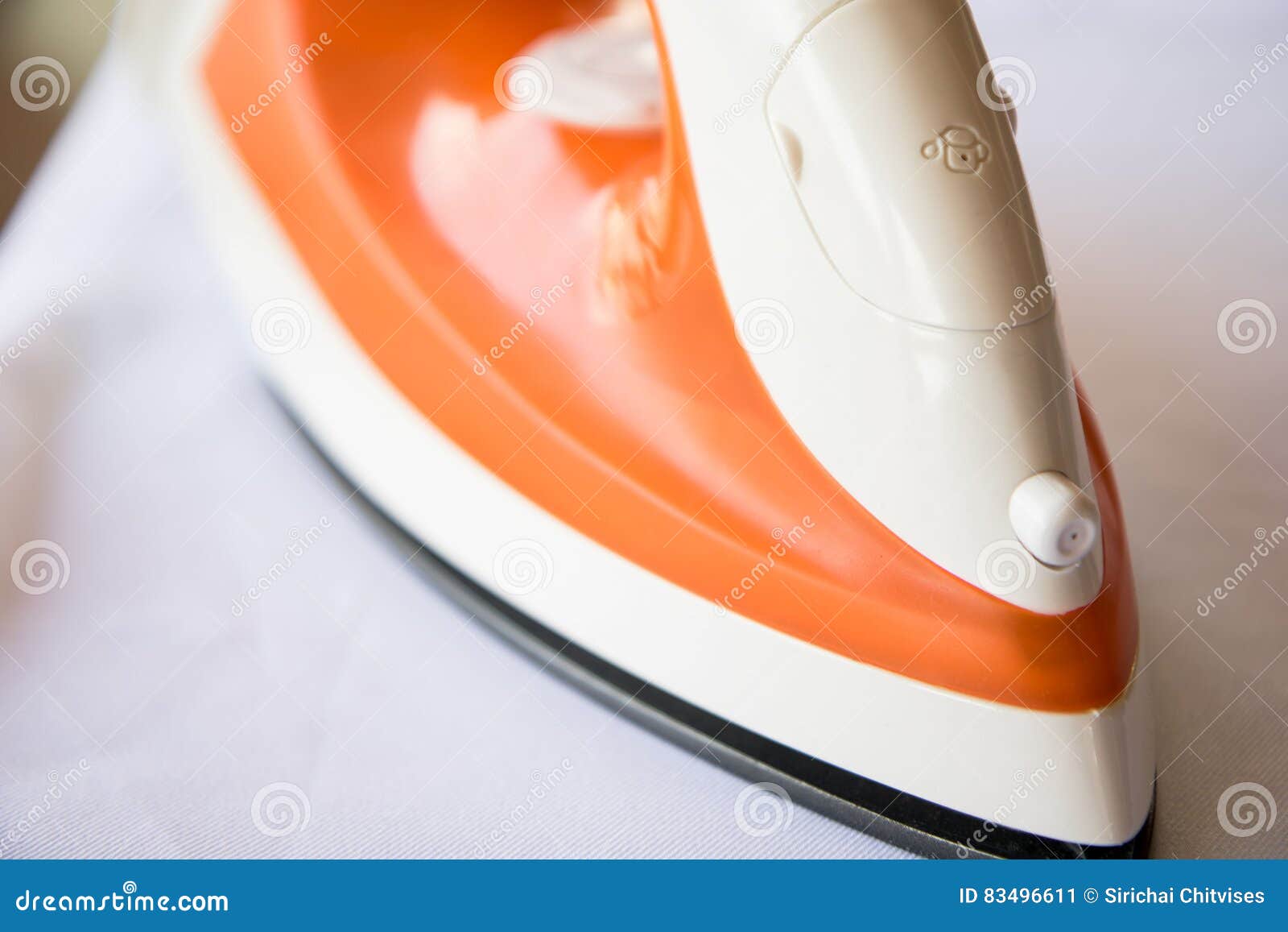 Ironing the Cloth with Stream Iron Stock Image - Image of housework ...