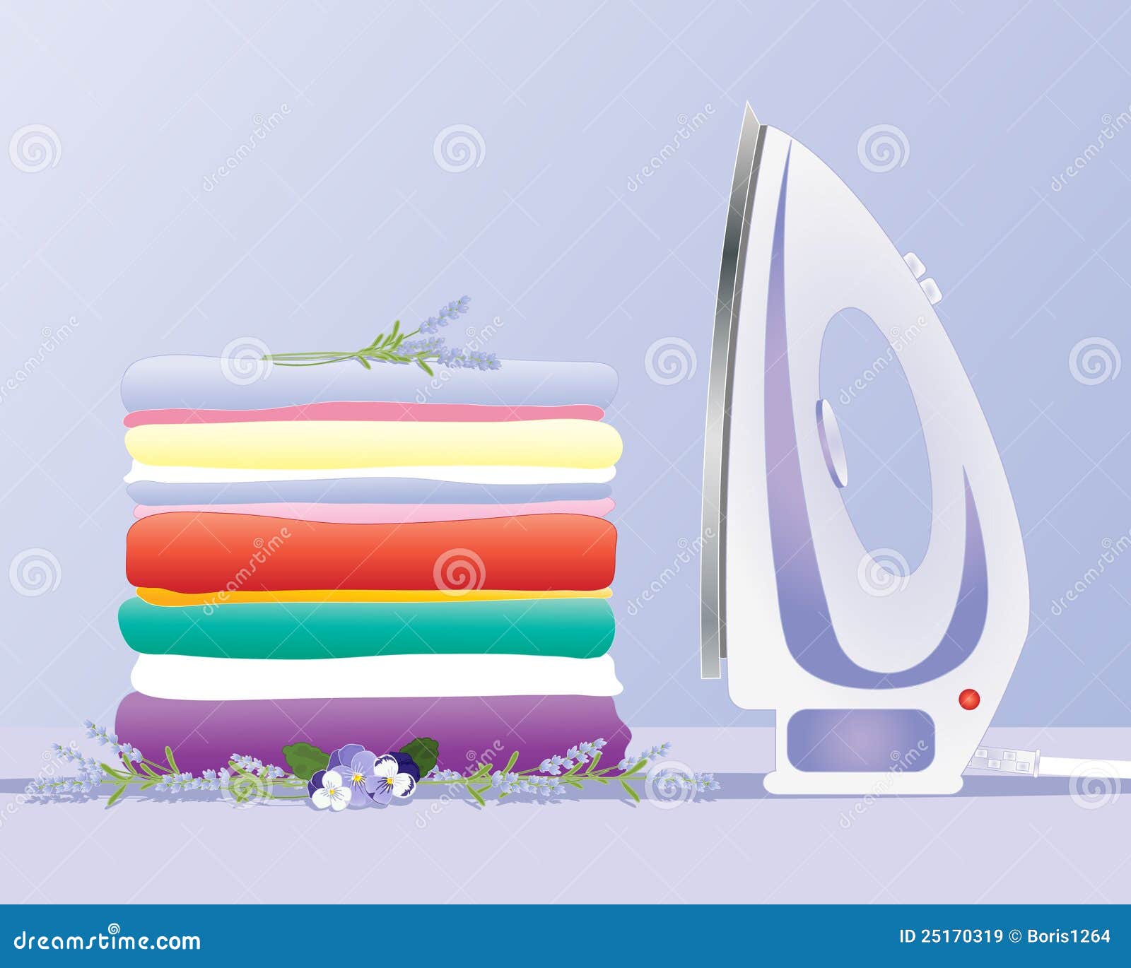 Ironing clothes stock vector. Illustration of flowers - 25170319