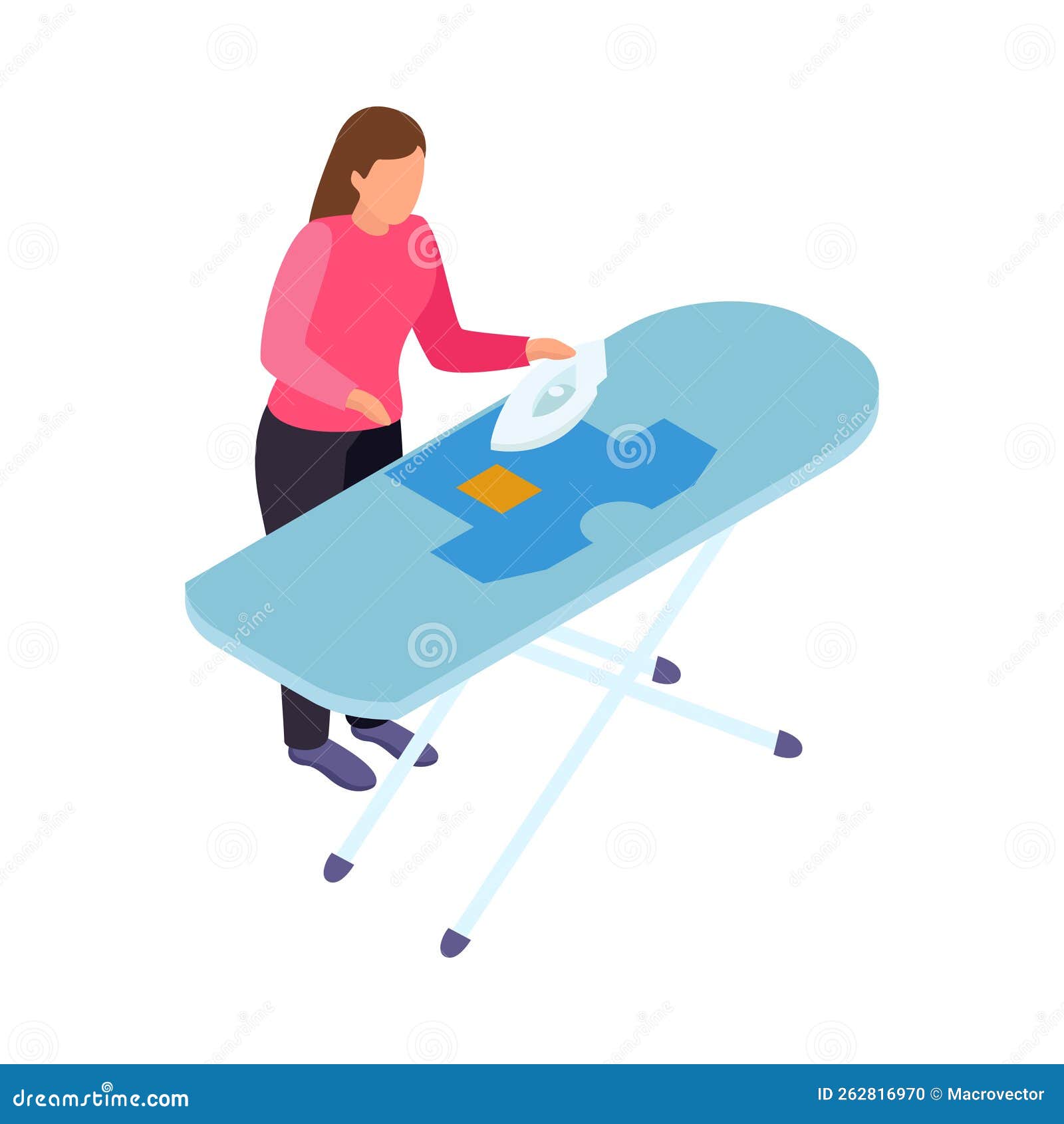 Ironing Isometric Illustration Stock Vector - Illustration of laundry ...