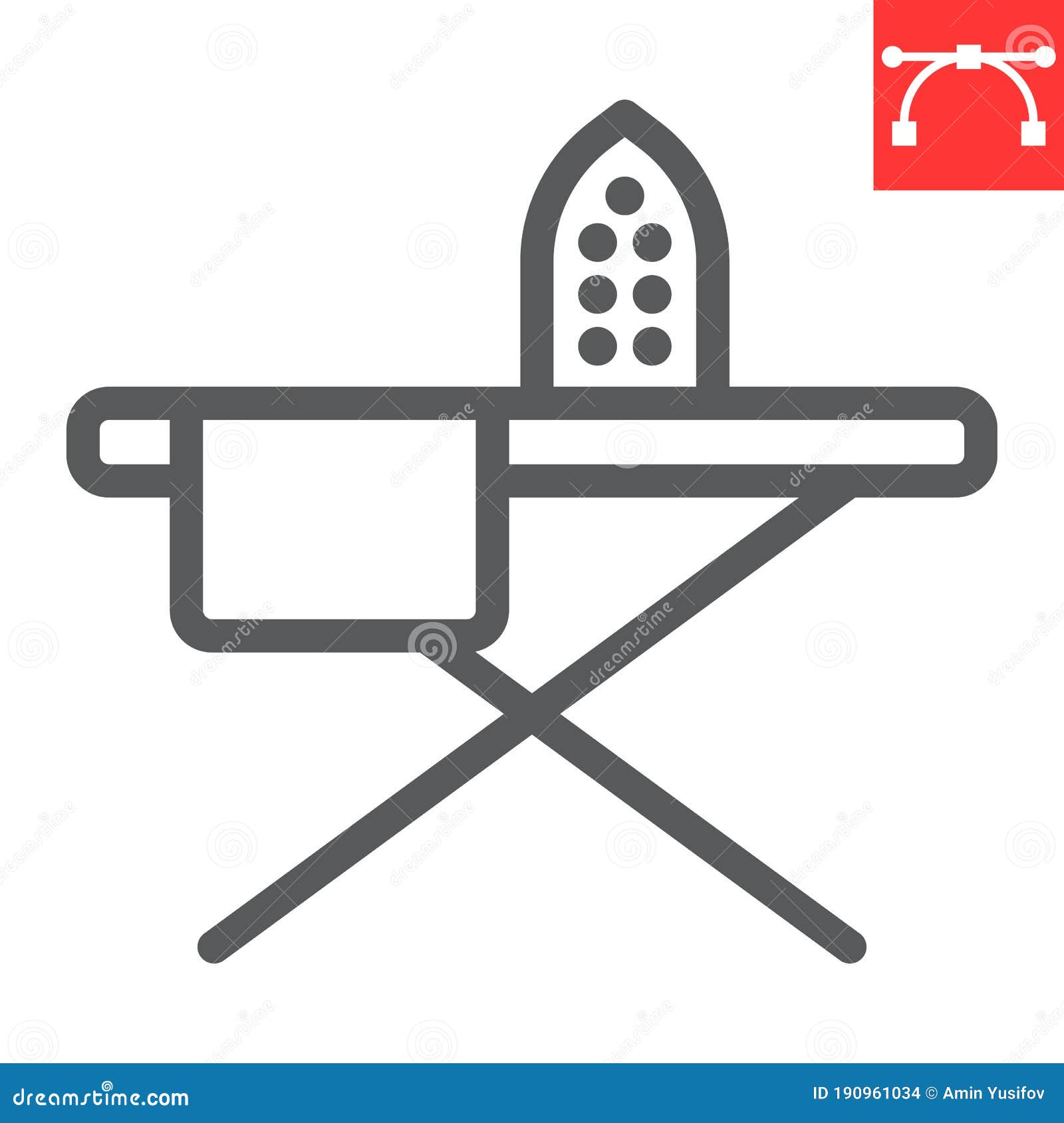 Ironing Line Icon, Steam and Laundry, Iron Sign Vector Graphics ...