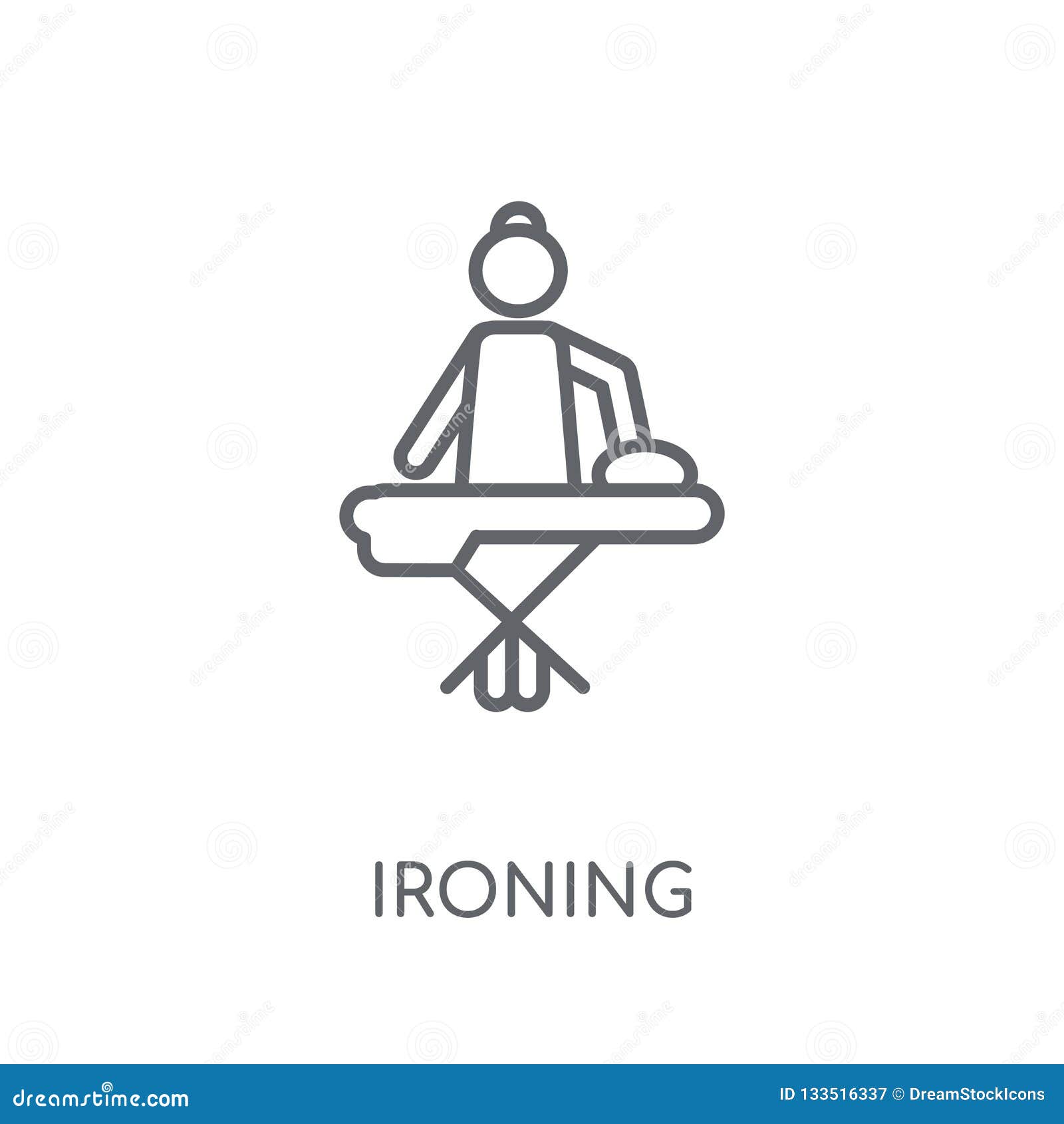 Ironing Linear Icon. Modern Outline Ironing Logo Concept on Whit Stock ...
