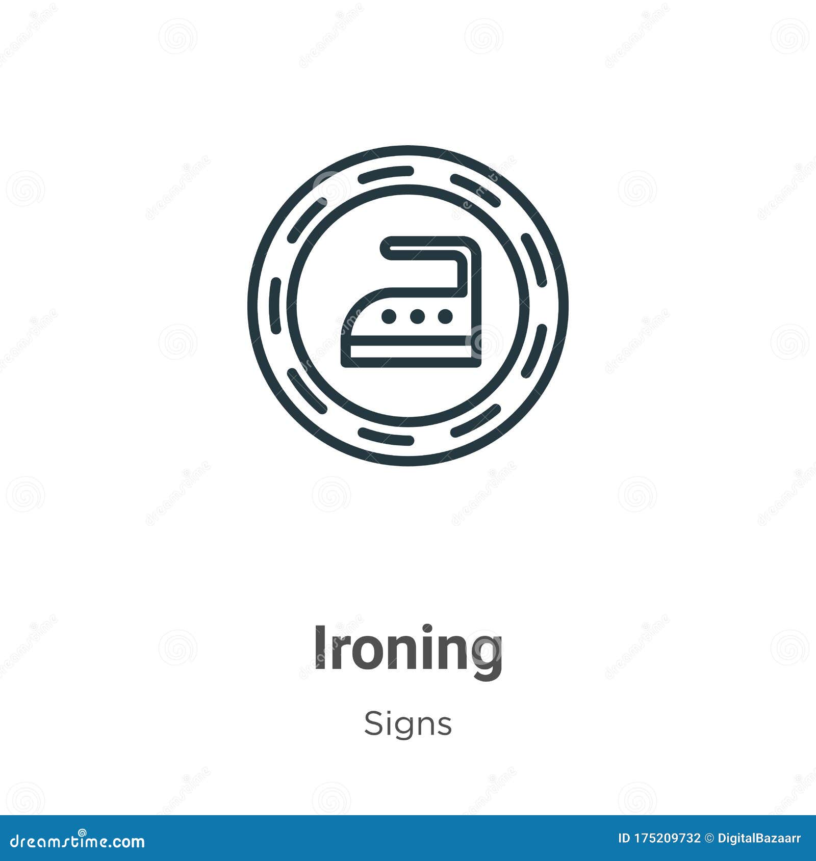 Ironing Outline Vector Icon. Thin Line Black Ironing Icon, Flat Vector ...