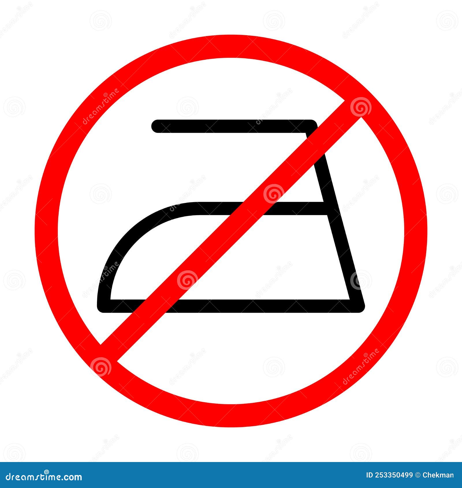 Ironing Prohibition Sign. Iron Ban Sign Stock Vector - Illustration of ...