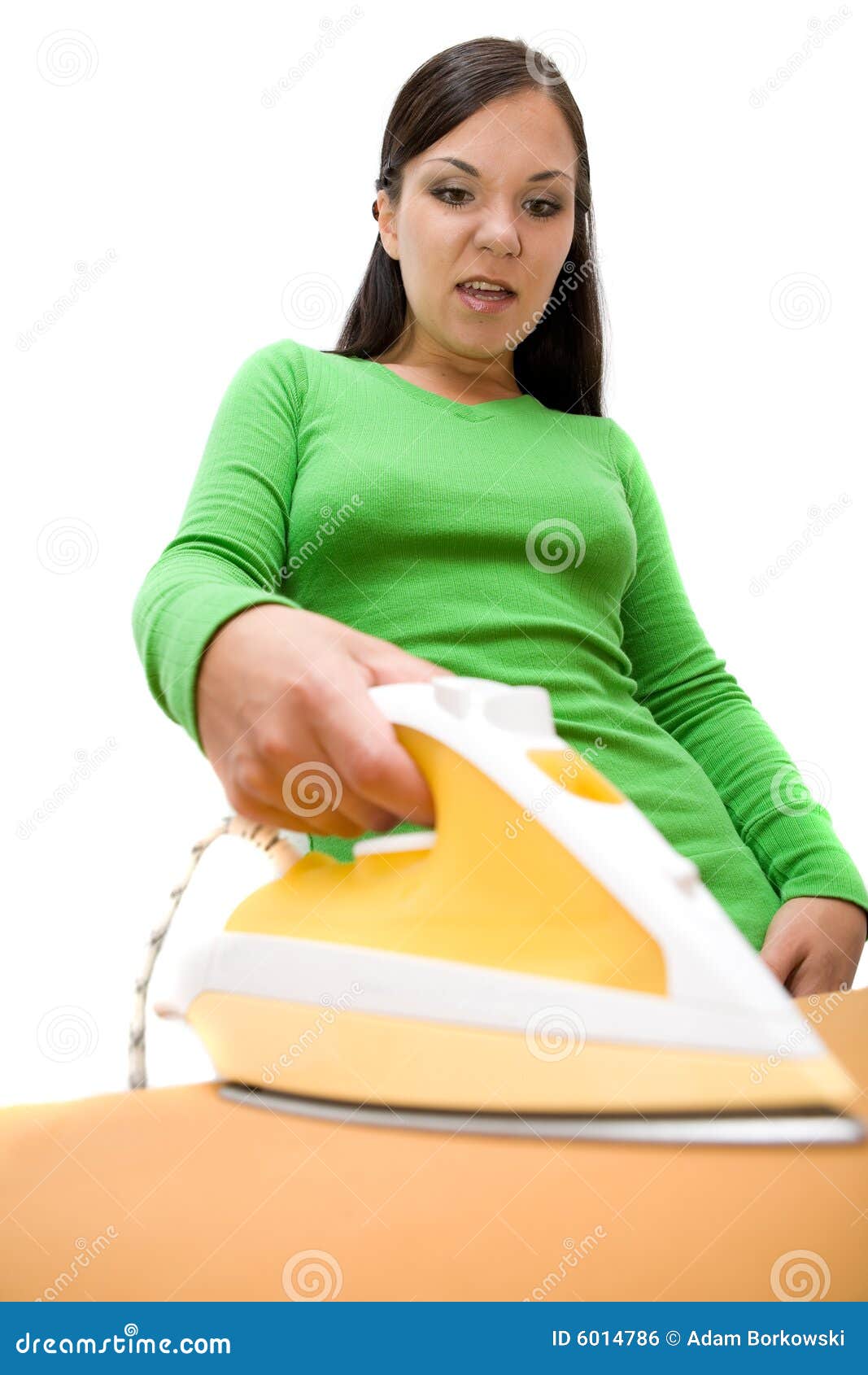 Ironing woman stock photo. Image of girl, crease, lady - 6014786